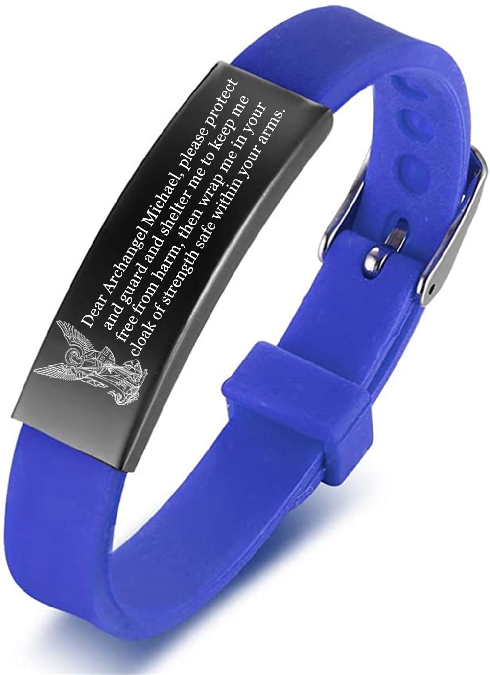 Saint Michael the Defender Archangel Prayer Silicone Bracelet Bangle ...