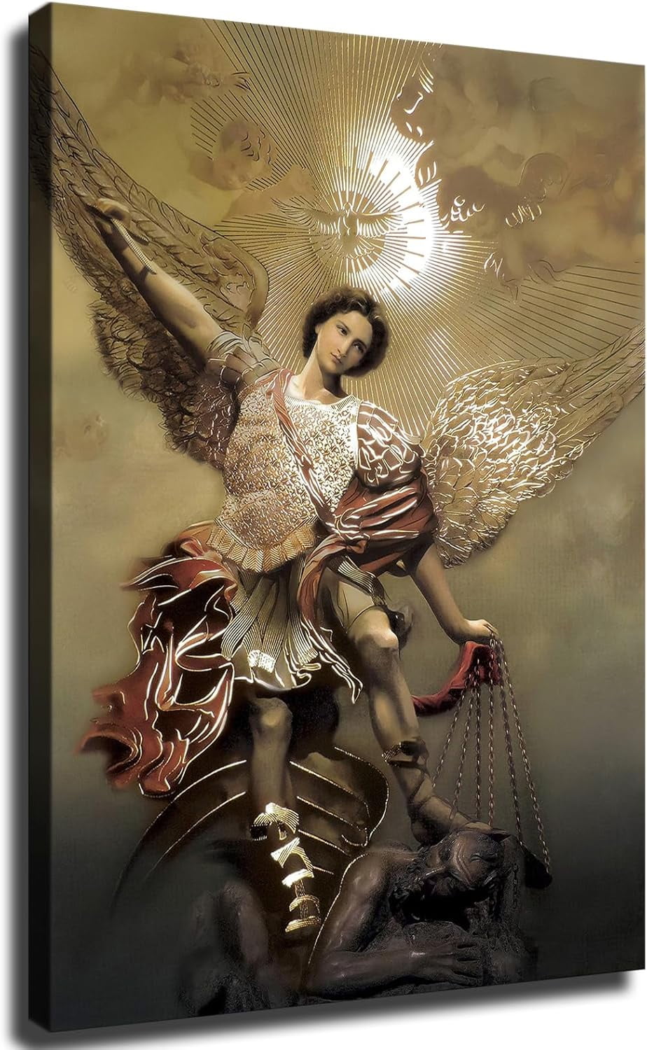 Saint Michael The Archangel Defeats Satan Poster Office Canvas ...