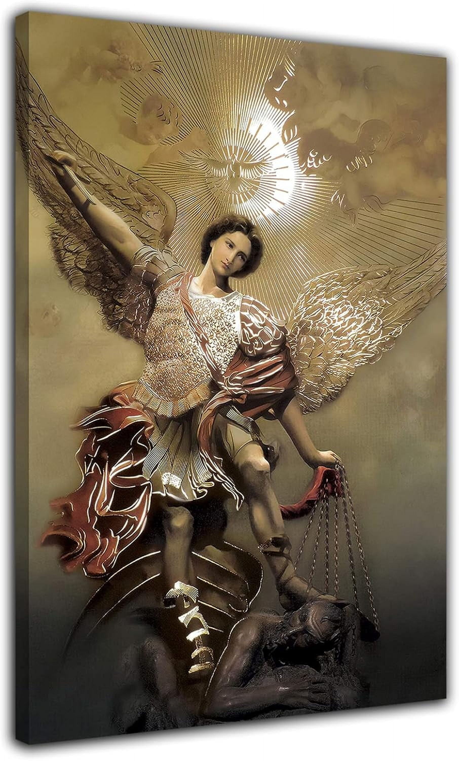 Saint Michael the Archangel Oil Painting Poster Renaissance Wall Art Picture Print Canvas ...