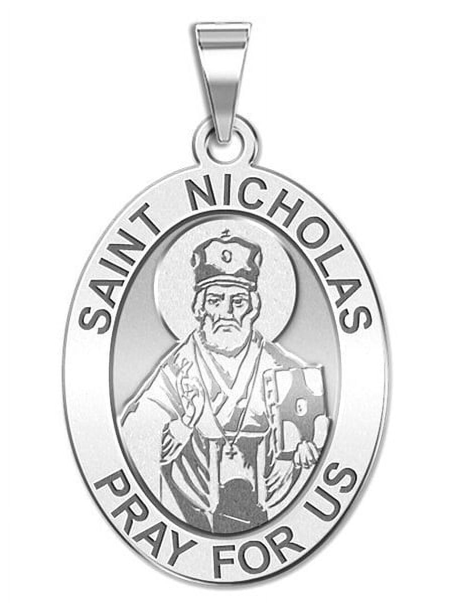 Saint Nicholas OVAL Religious Medal - 2/3 X 3/4 Inch Size of Nickel ...