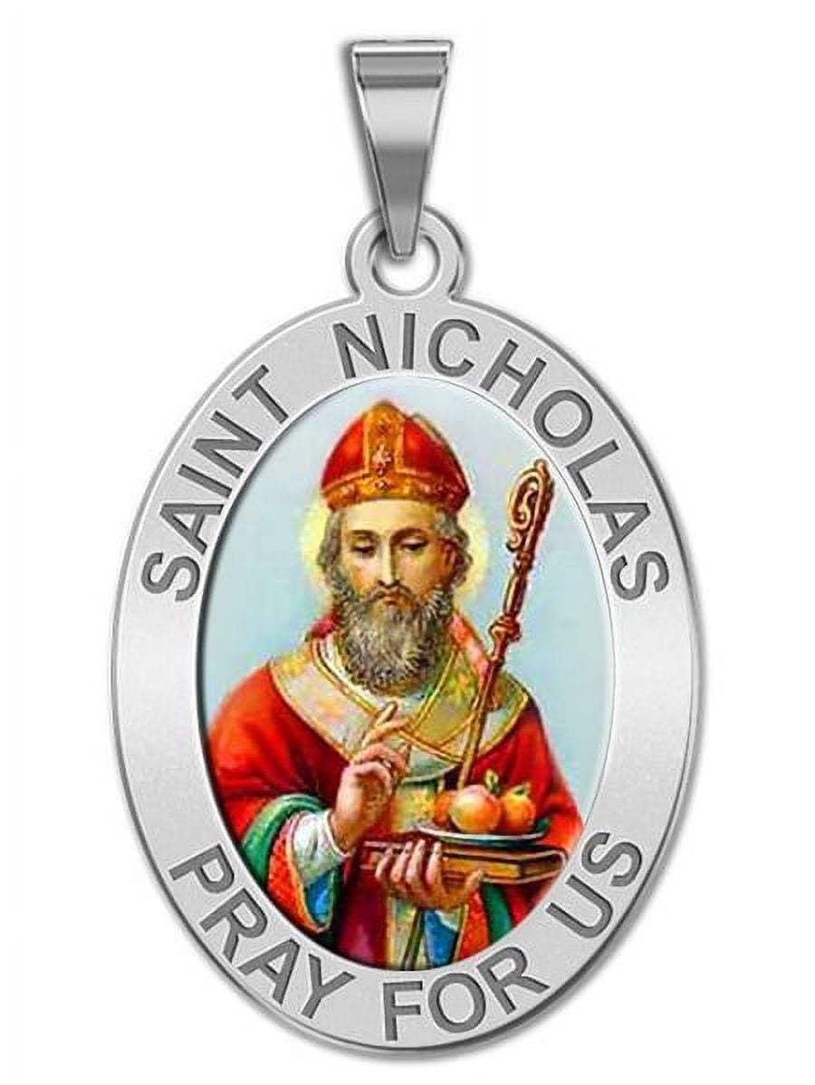 PicturesOnGold.com Saint Nicholas Oval Religious Medal Color - 1/2 X 2/ ...