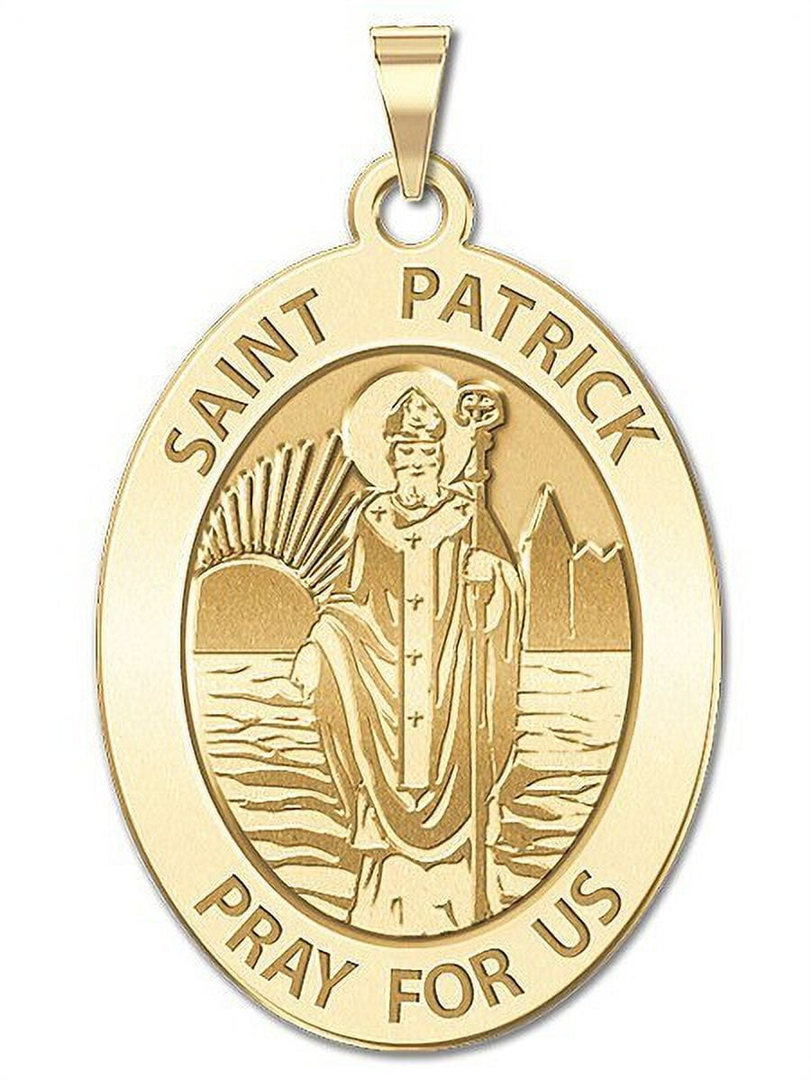 Saint Patrick Religious Medal OVAL - 1/2 x 2/3 inch Size of Dime, Solid ...