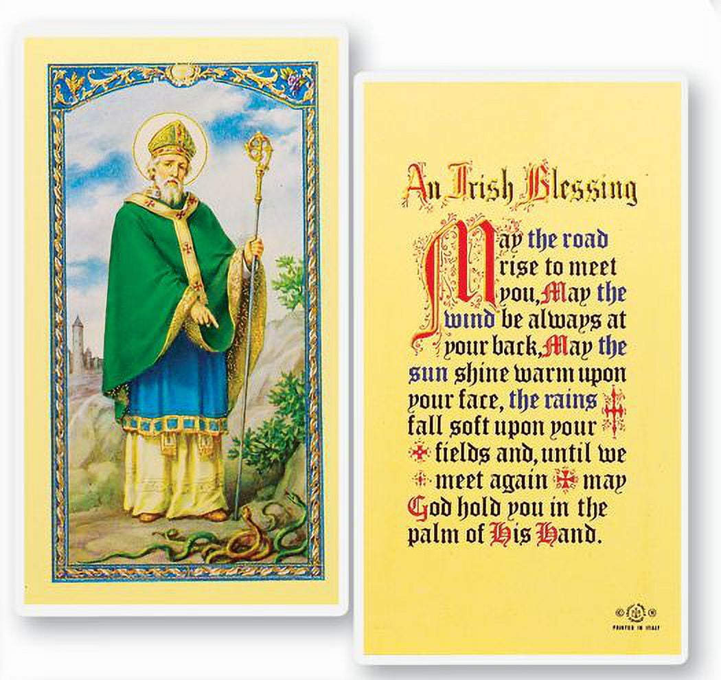 Saint Patrick an Irish Blessing Laminated Catholic Prayer Holy Card ...