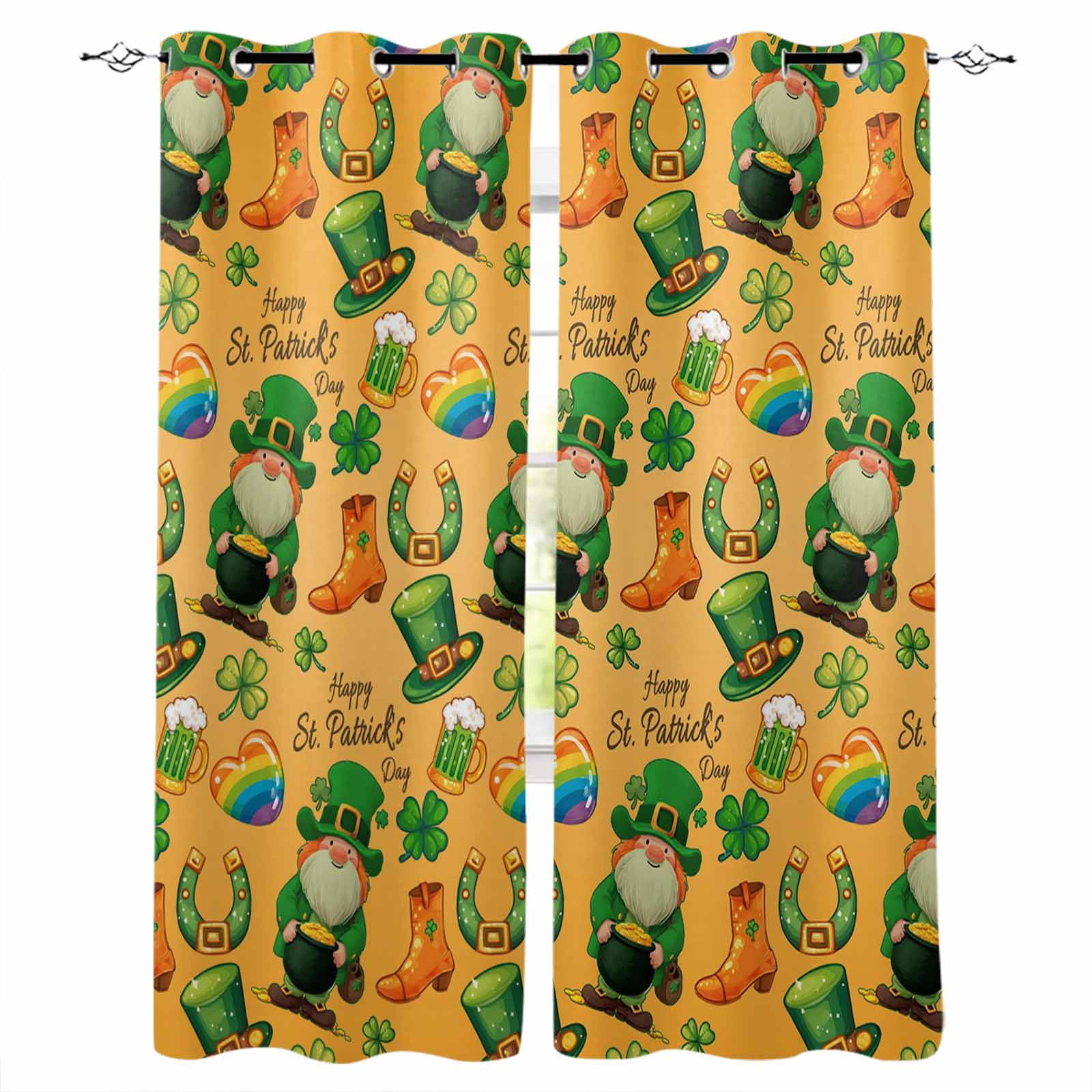Saint Patrick's Day Black Out Curtains 84 Inch Long for Living Room ...