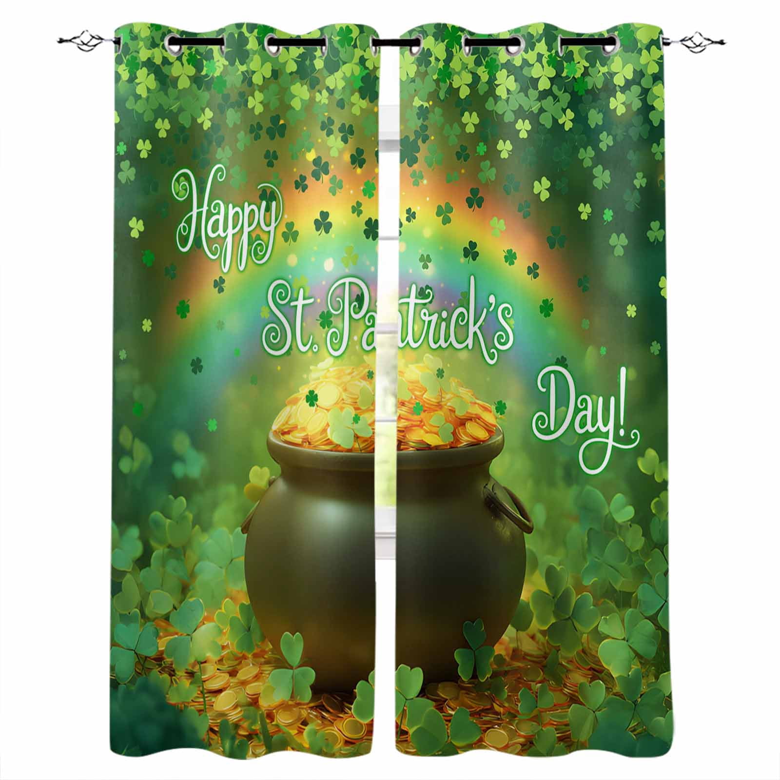 Saint Patrick's Day Blackout Curtains 90 Inch Length 2 Panels Set for ...