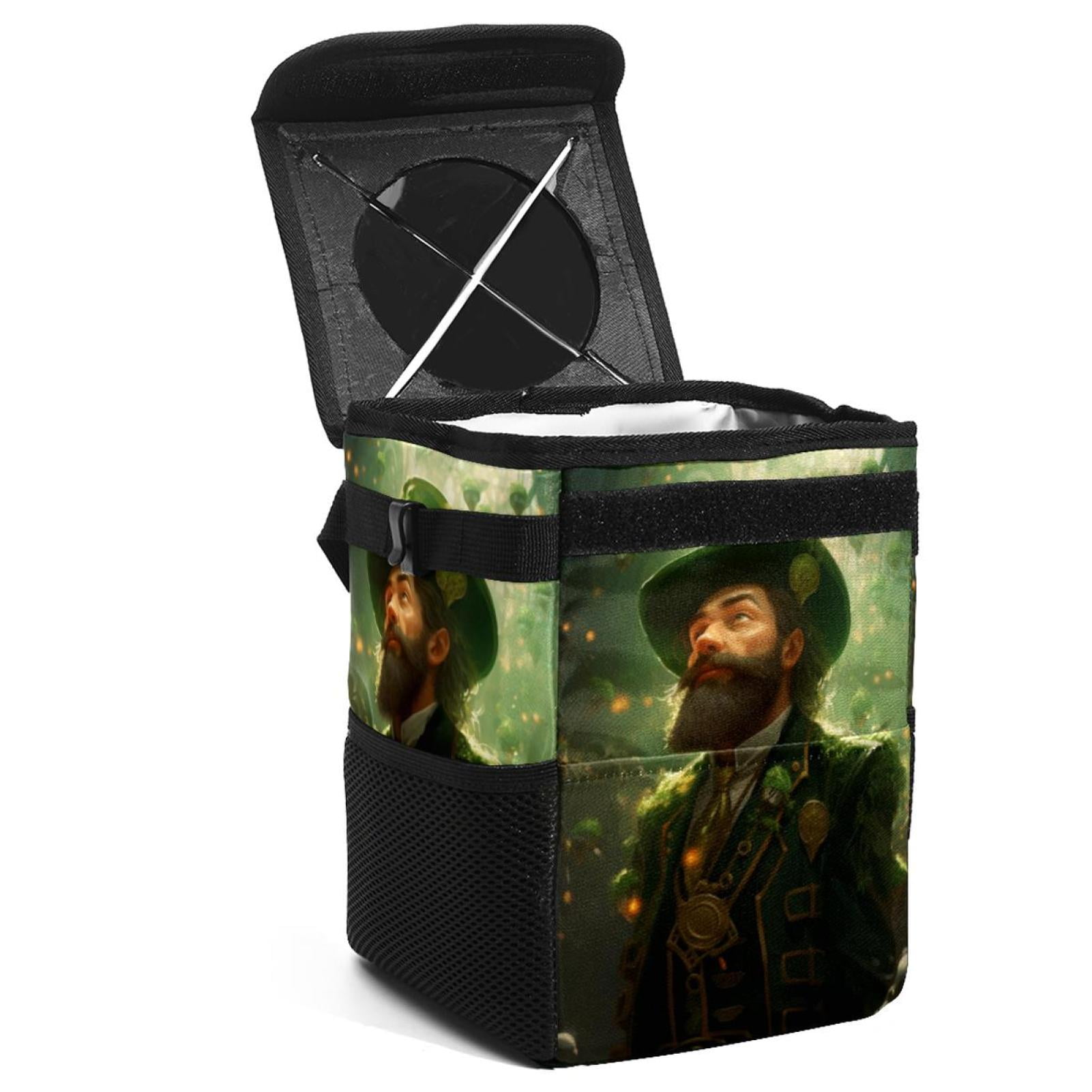 Saint Patrick's Day Foldable Car Garbage Can with Lid - Leak-proof ...