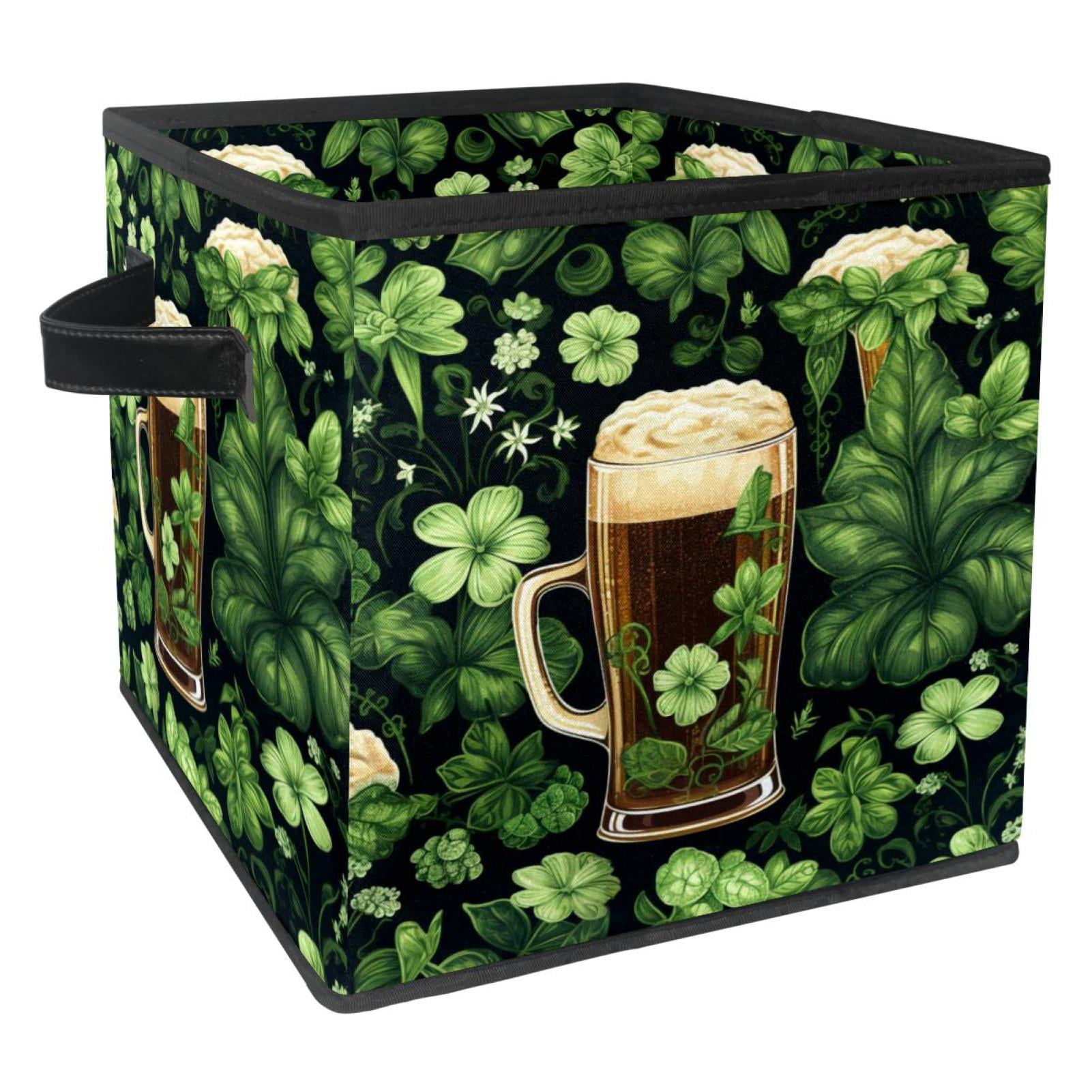Saint Patrick's Day Foldable Storage Baskets with Handle, 10.8"x10.5 ...