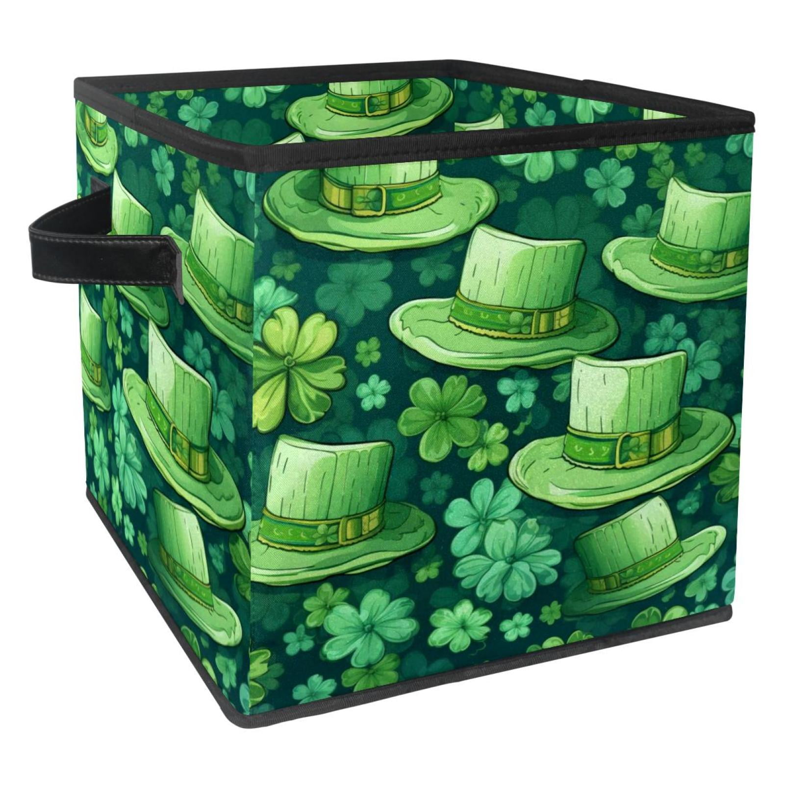 Saint Patrick's Day Foldable Toy Box with Handle, 10.8"x10.5"x10.6 ...