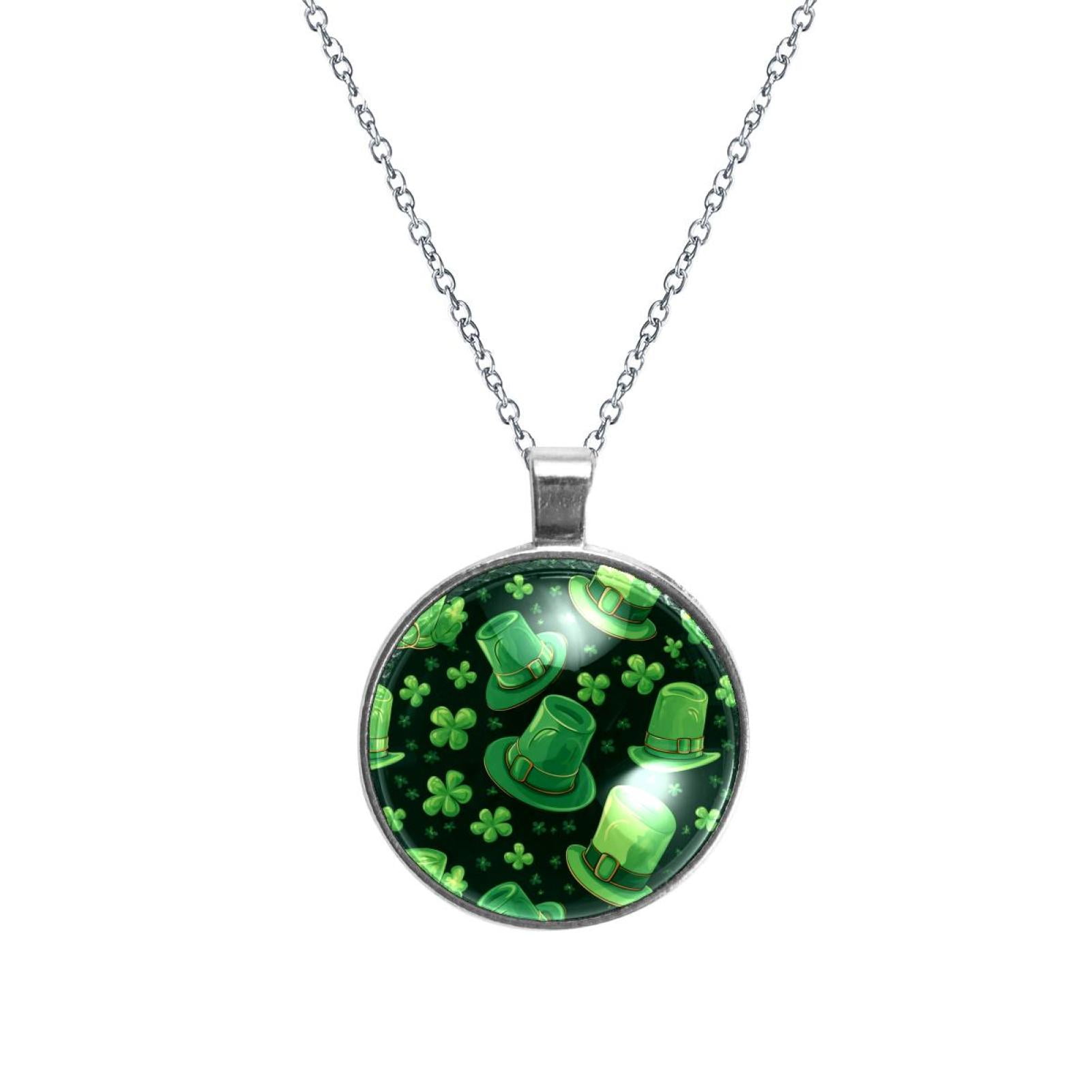 Saint Patrick's Day Glass Circular Pendant Necklace - Beautiful ...