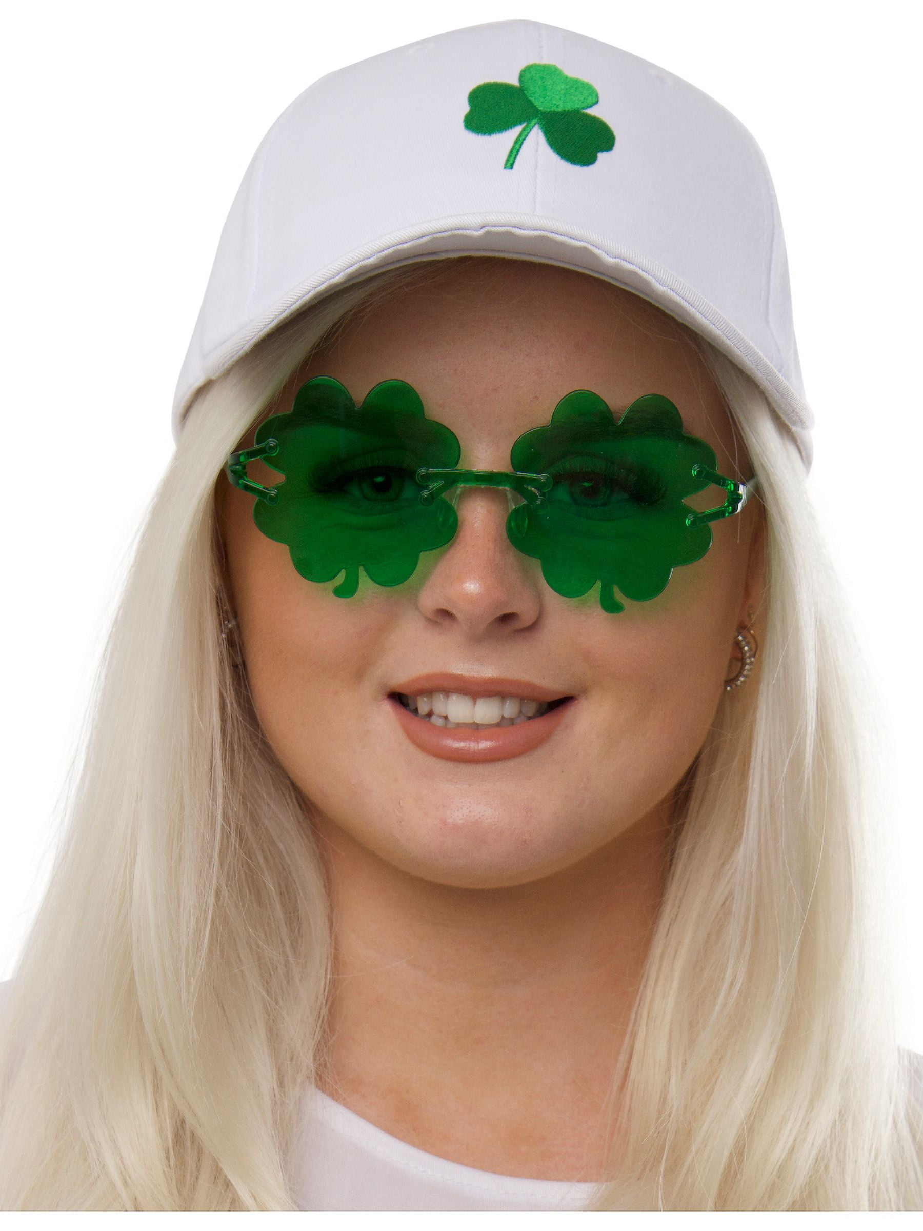 Saint Patrick's Day Green Shamrock Lense Glasses Costume Accessory ...