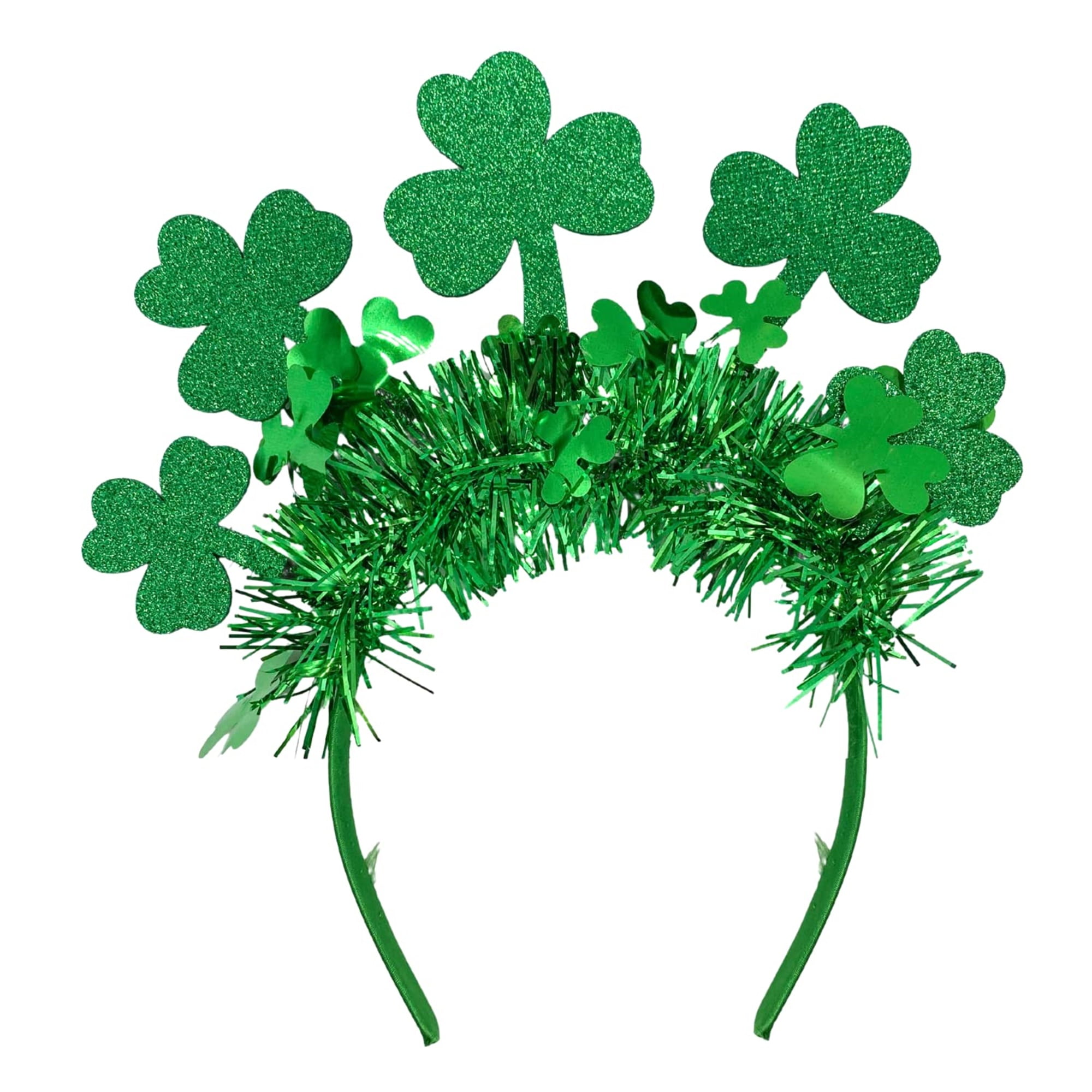 Saint Patrick's Day Headband, Clover Leaf Bopper Green Glittery Hair ...