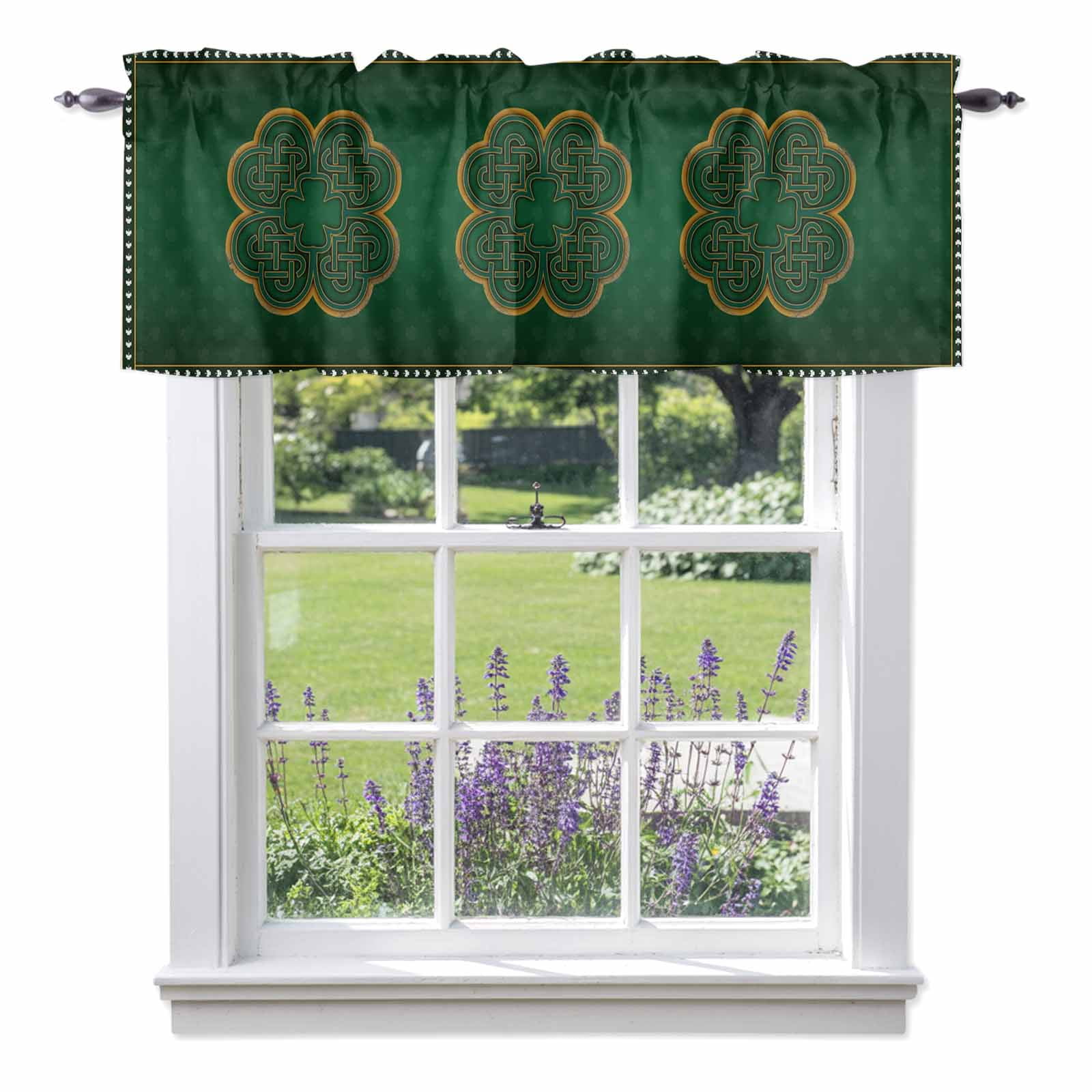 Saint Patrick's Day Kitchen Curtain Valances for Windows Farmhouse ...