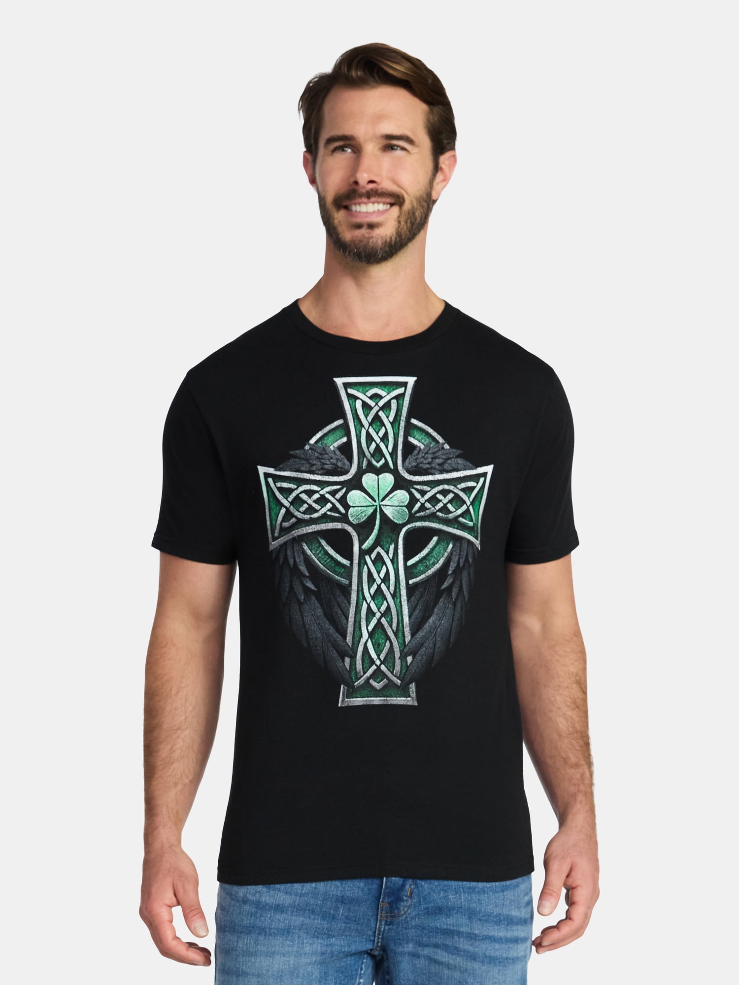 Saint Patrick's Day Men's Celtic Cross Graphic Tee by Way to Celebrate ...