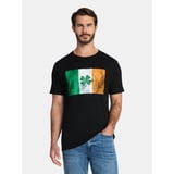 Saint Patrick's Day Men's Ireland Flag Clover Graphic Tee by Way to ...