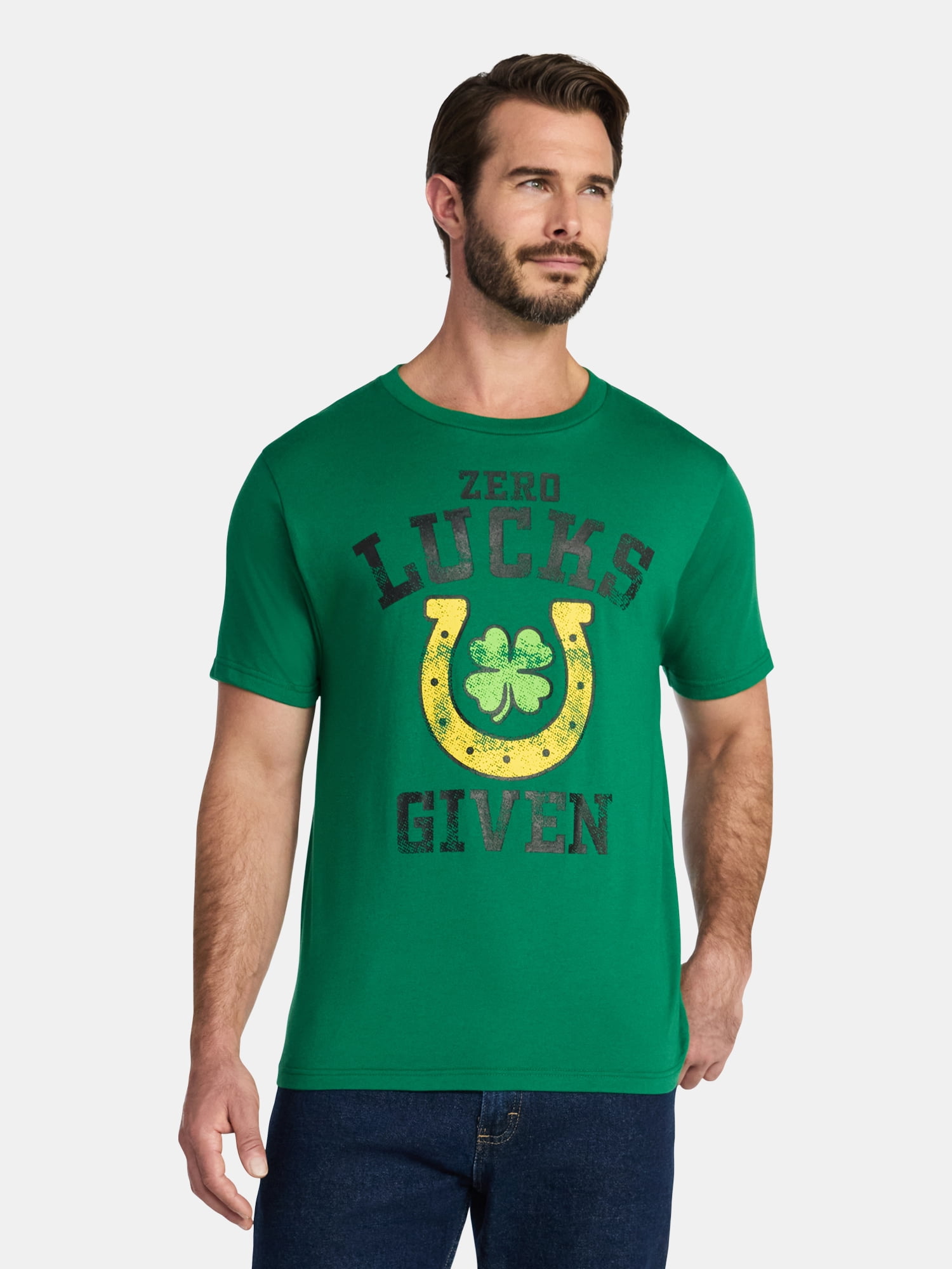 Saint Patrick's Day Men's Zero Lucks Graphic Tee by Way to Celebrate ...