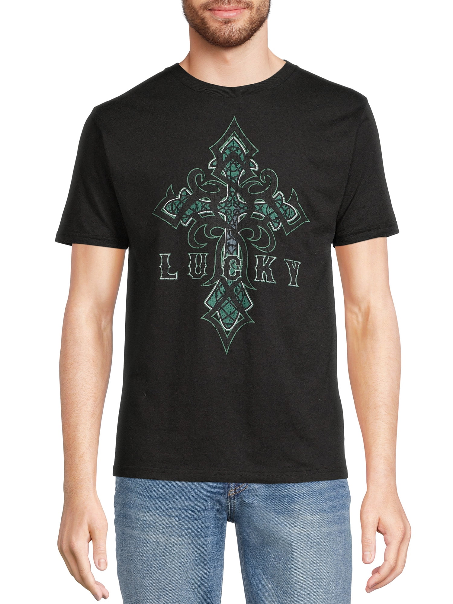 Saint Patrick's Day Men's and Big Men's Celtic Cross Graphic Tee by Way ...