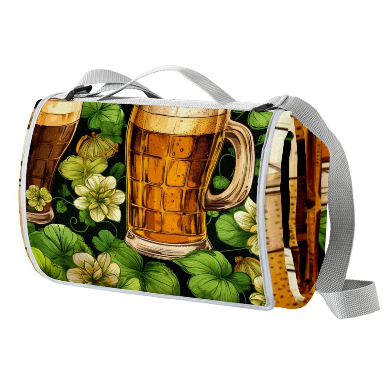 Saint Patrick's Day Portable Canvas Picnic Blanket Waterproof Backing ...
