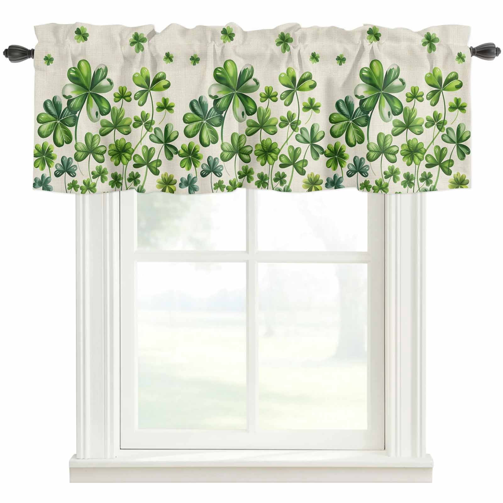 Saint Patrick's Day Rod Pocket Curtain Valance, Farmhouse Spring ...