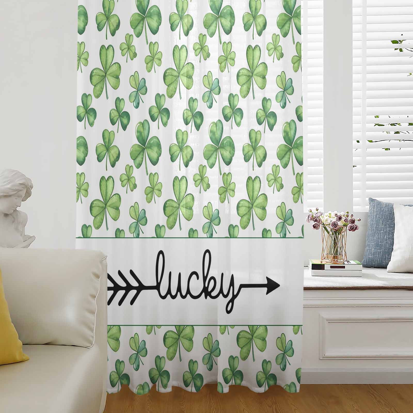 Saint Patrick's Day Semi Sheer Curtains Drapes for Living Room, Bedroom ...