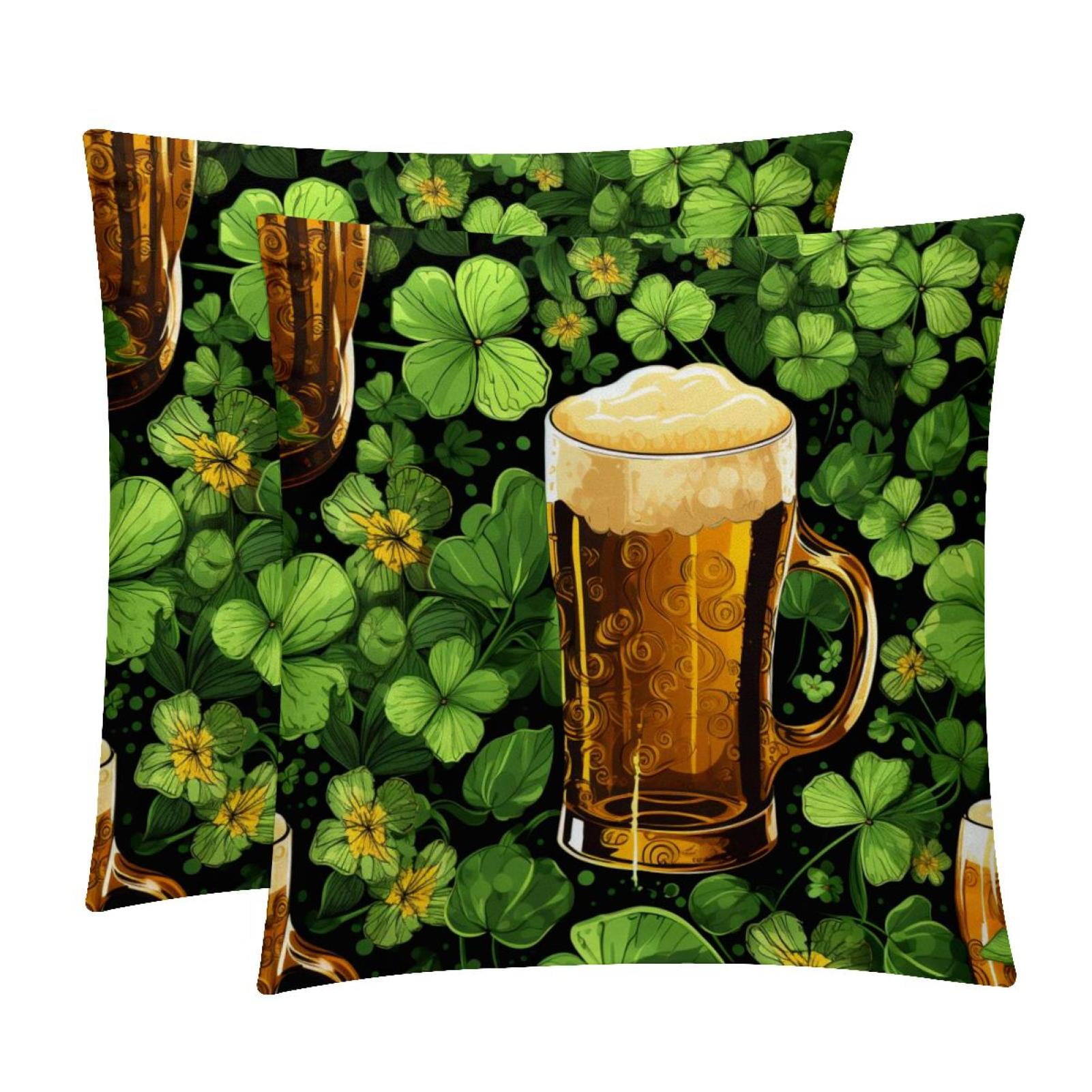 Saint Patrick's Day Set of 2 Velvet Throw Pillow Covers Inserts for Bed ...