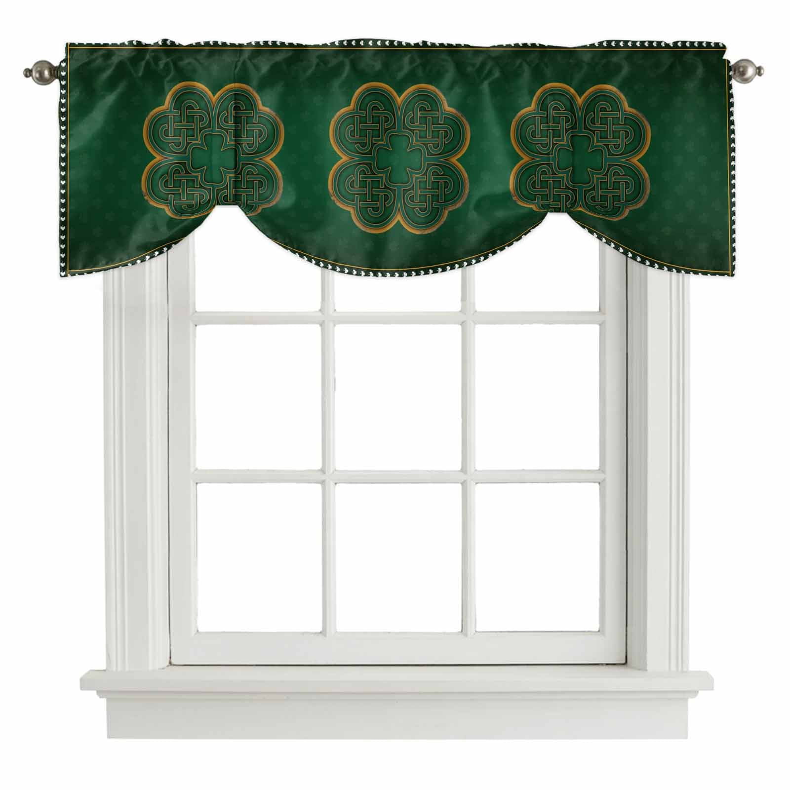 Saint Patrick's Day Tie Up Valance Curtains for Windows, Kitchen ...