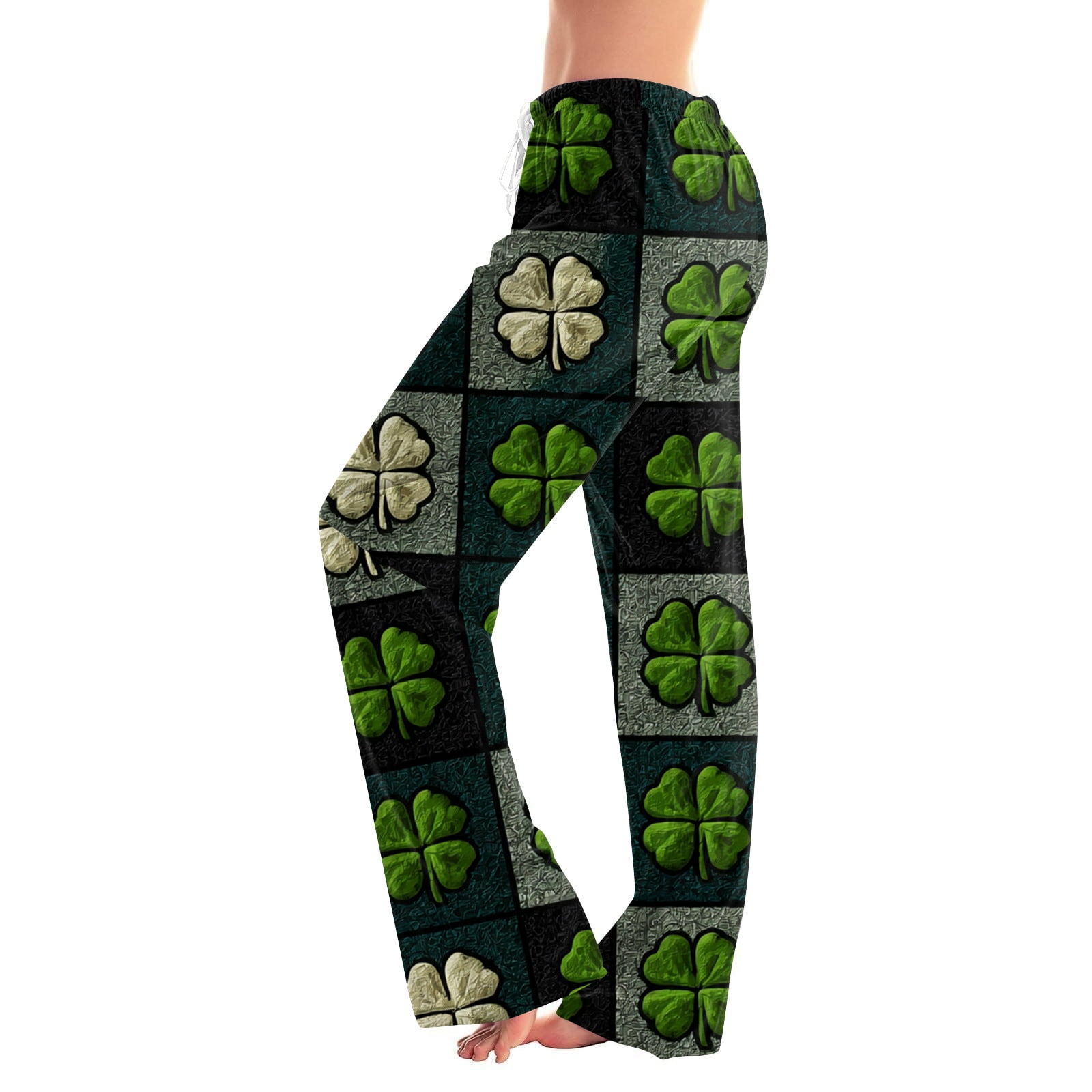 Saint Patrick's Day Womens Pajamas Shamrock Green Party Pajama Pants ...