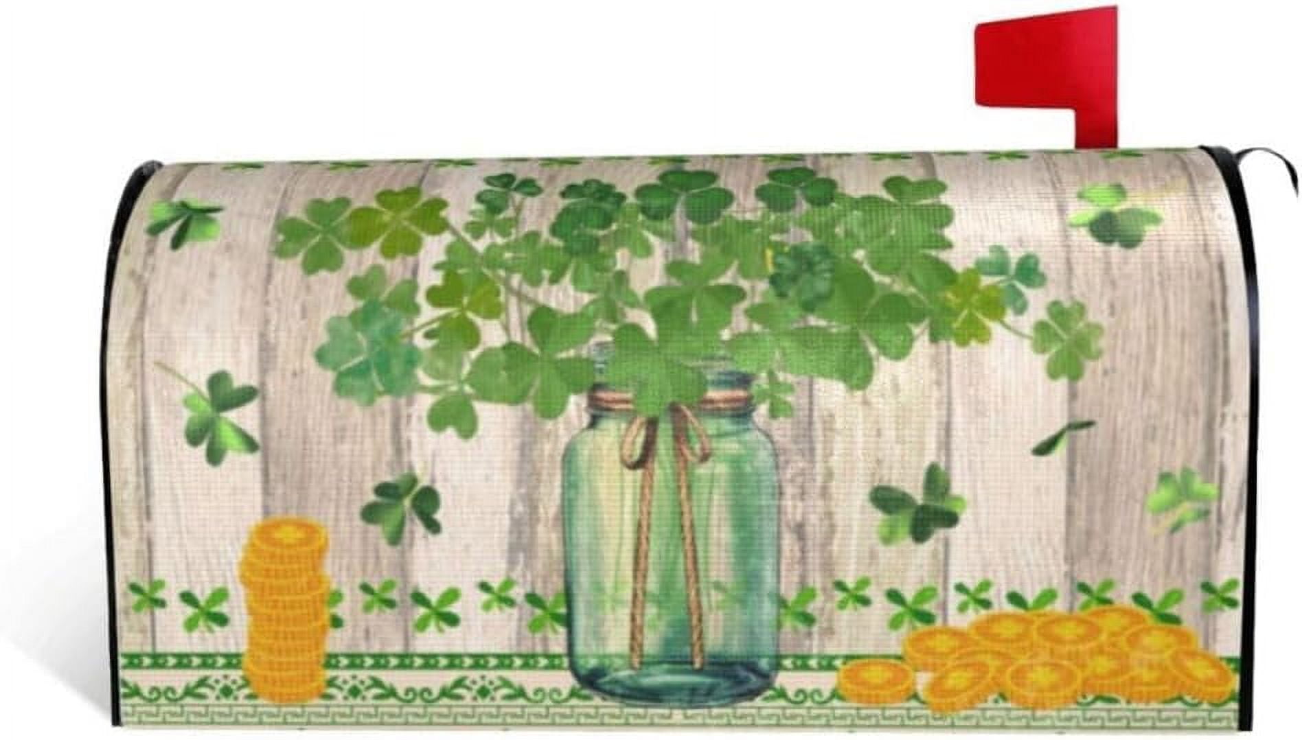 Saint Patricks Day Mailbox Cover Standard 18 X 21 Inch Green Shamrock ...