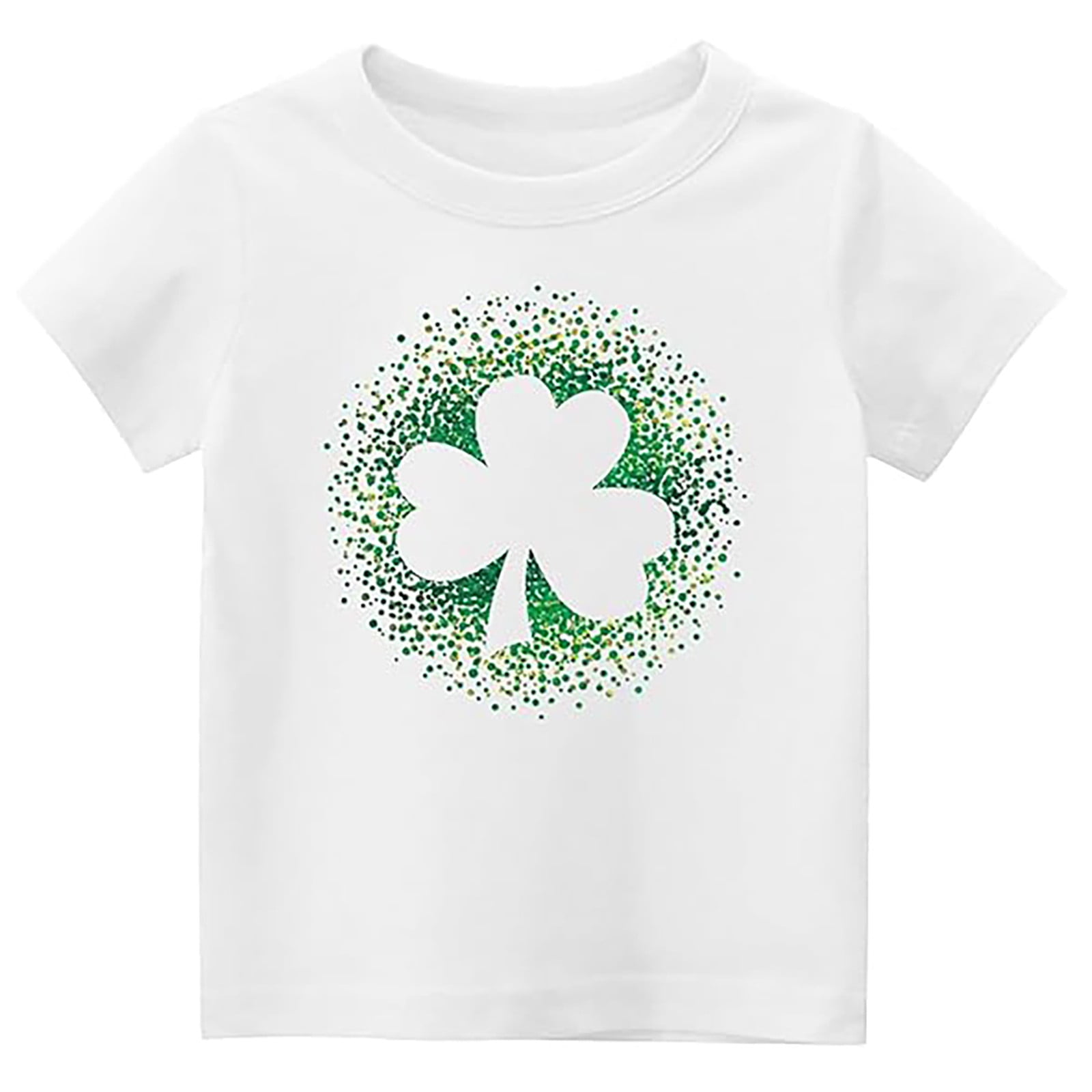 Saint Patricks Day Shirt Kids Funny Shamrock Short Sleeve Crew Neck ...