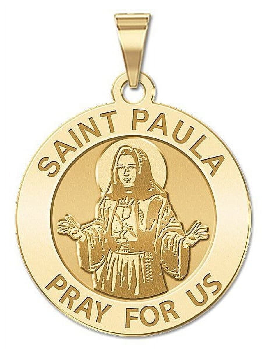 Saint Paula Religious Medal - 2/3 inch Size of Dime, Solid 14K Yellow ...