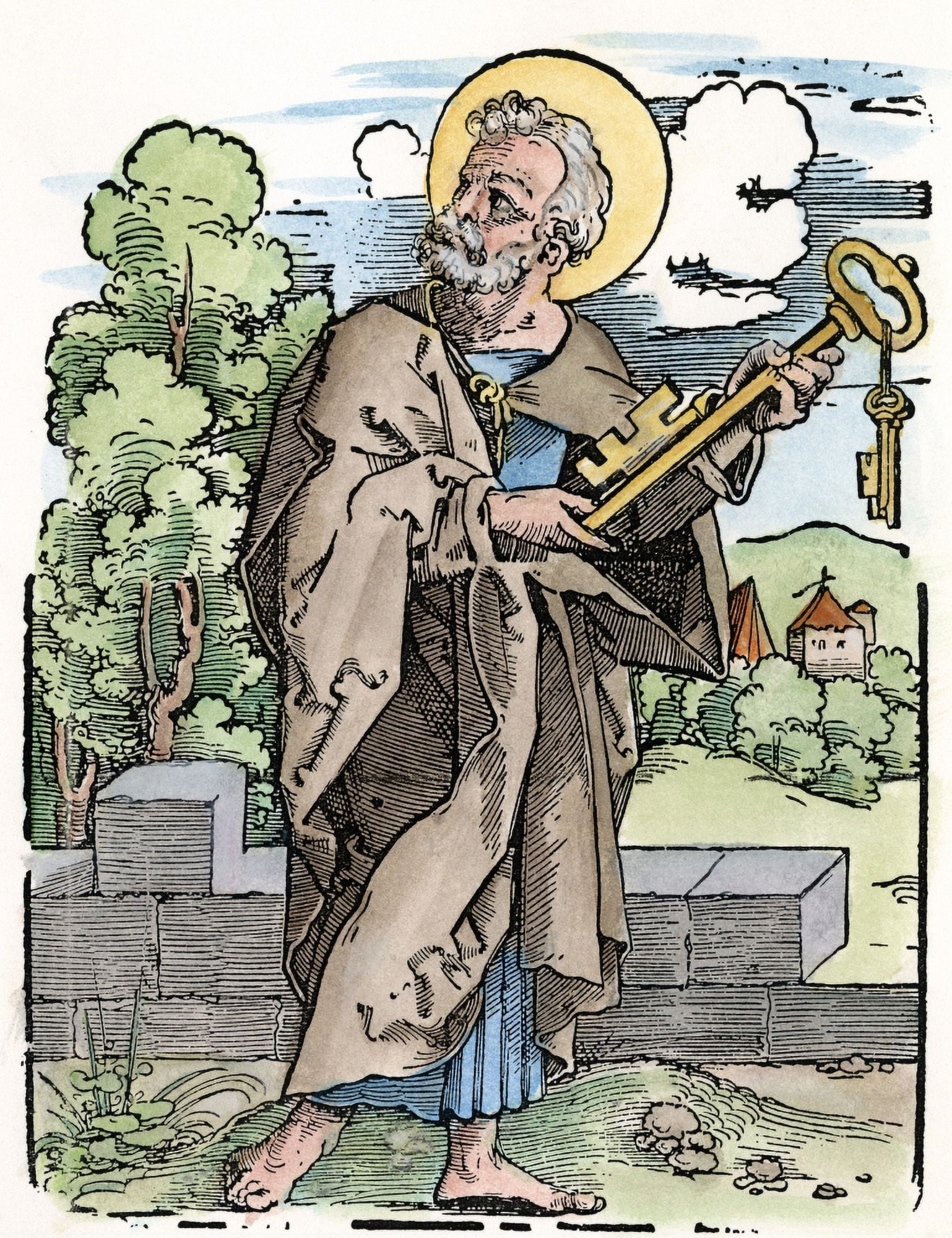 Saint Peter (C. 67 A.D.). /Nwoodcut By Hans Sebald Beham, C1530. Poster ...