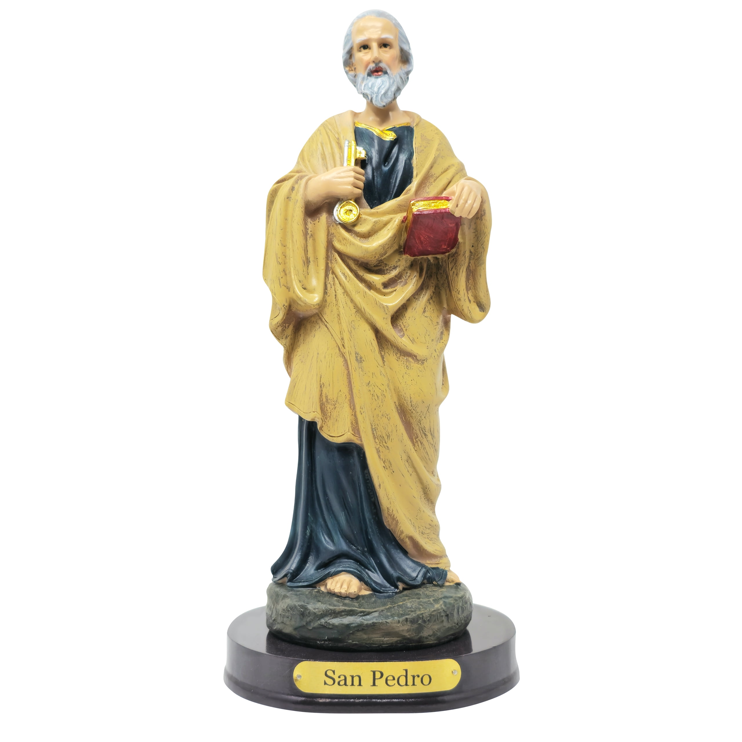 Saint Peter Statue (San Pedro) – Hand-Painted Resin Figurine in 8" and ...