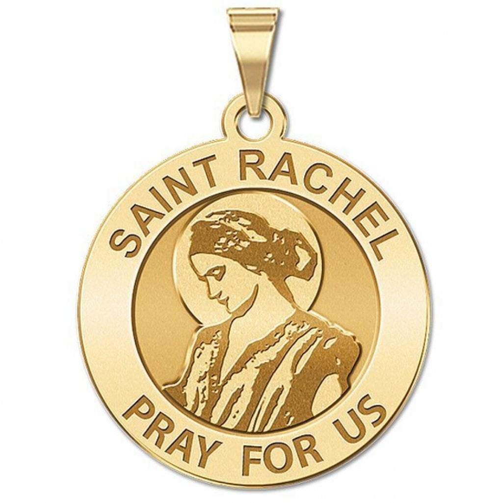 Saint Rachel Religious Medal - 2/3 inch Size of Dime, Solid 14K Yellow ...