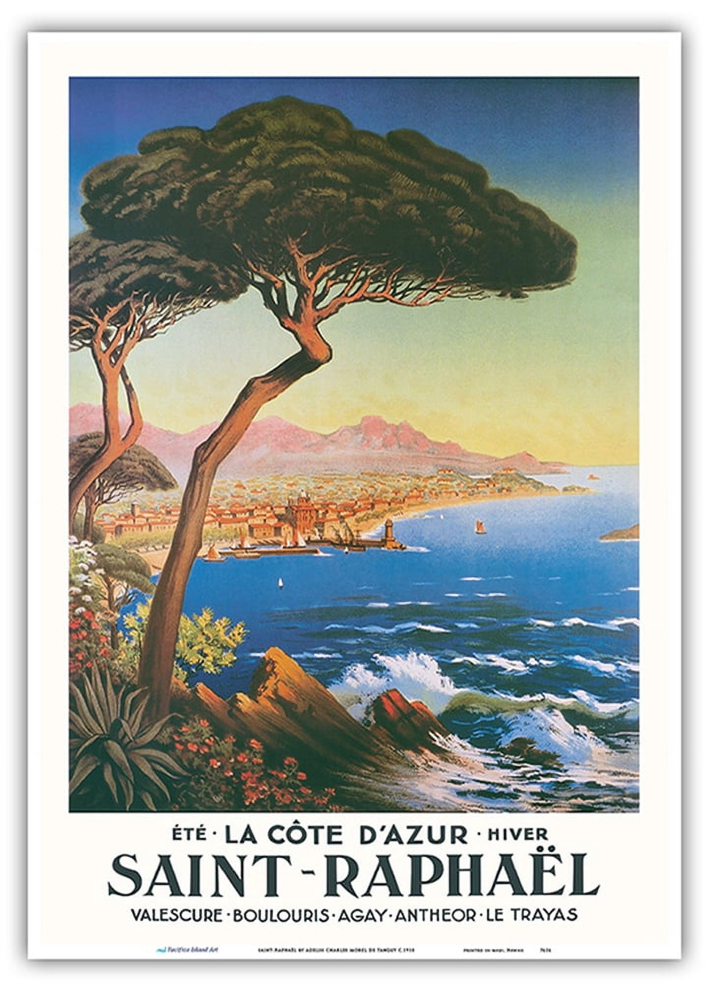 Saint-Raphaël - La Cote d’Azur - Summer Winter - Vintage Travel Poster ...