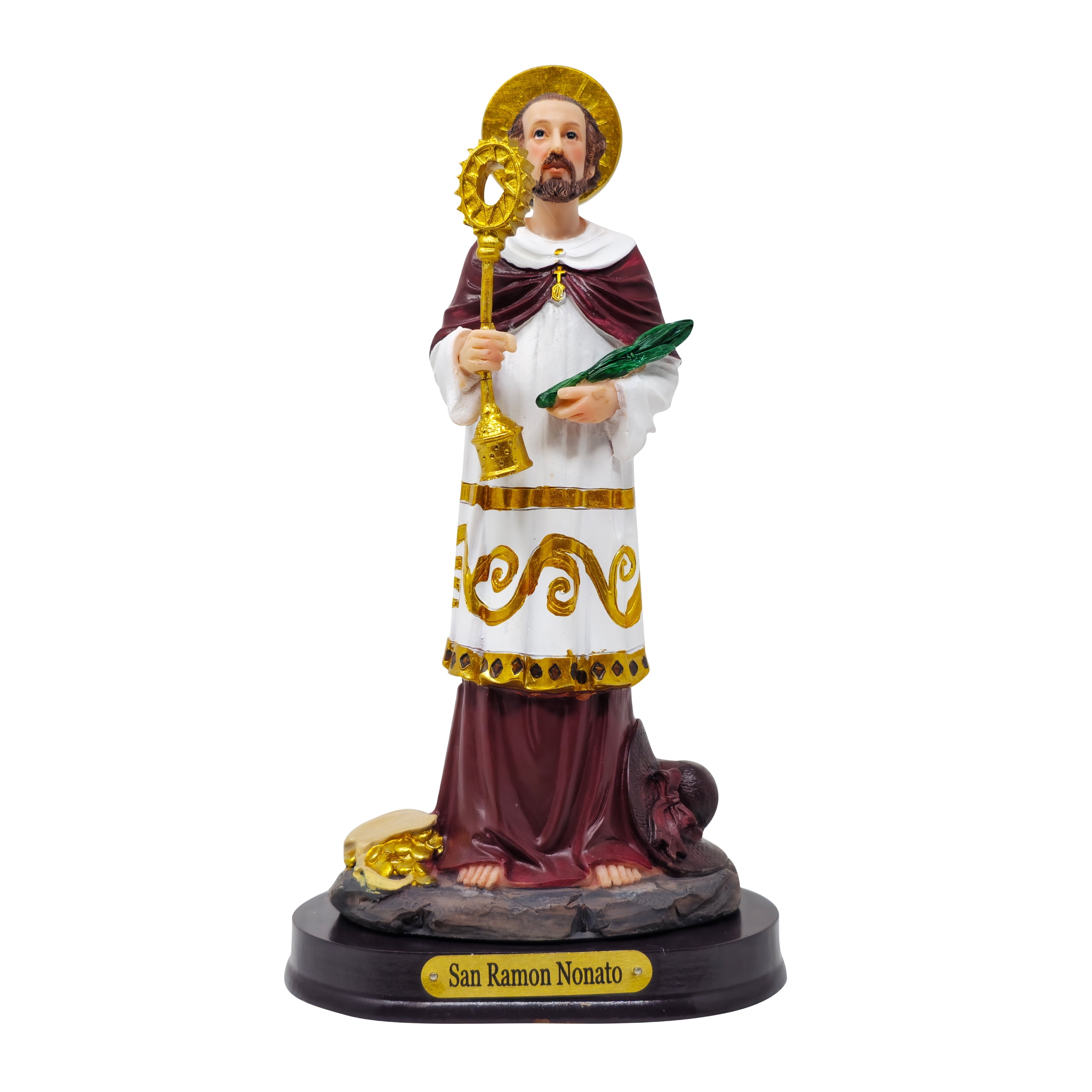 Saint Raymond Nonnatus Statue (San Ramón Nonato) – Hand-Painted Resin Figurine in 8" and 12 ...