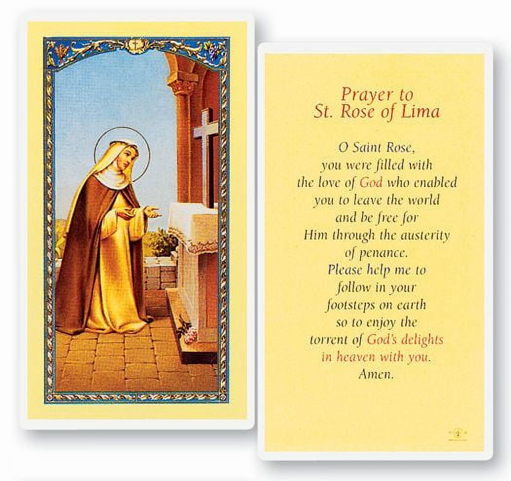 Saint Rose of Lima Laminated Catholic Prayer Holy Card with Prayer on ...