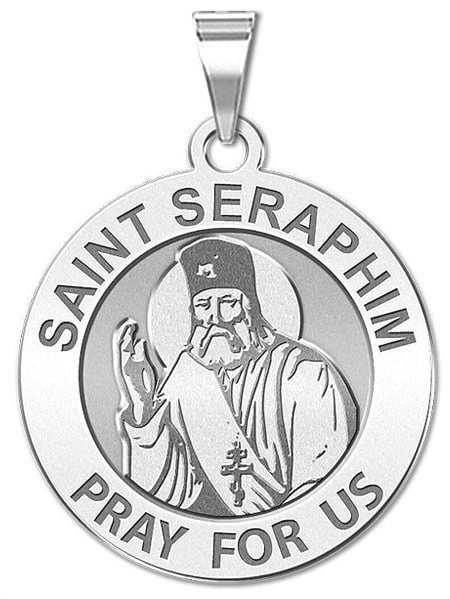 Saint Seraphim Religious Medal - 1 Inch Size of a Quarter -Solid 14K ...