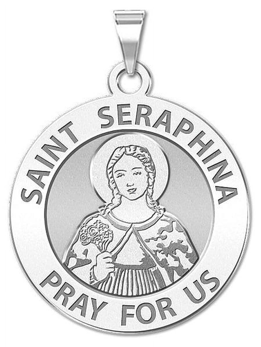 Saint Seraphina Religious Medal - 2/3 in Size of Dime, Sterling Silver ...