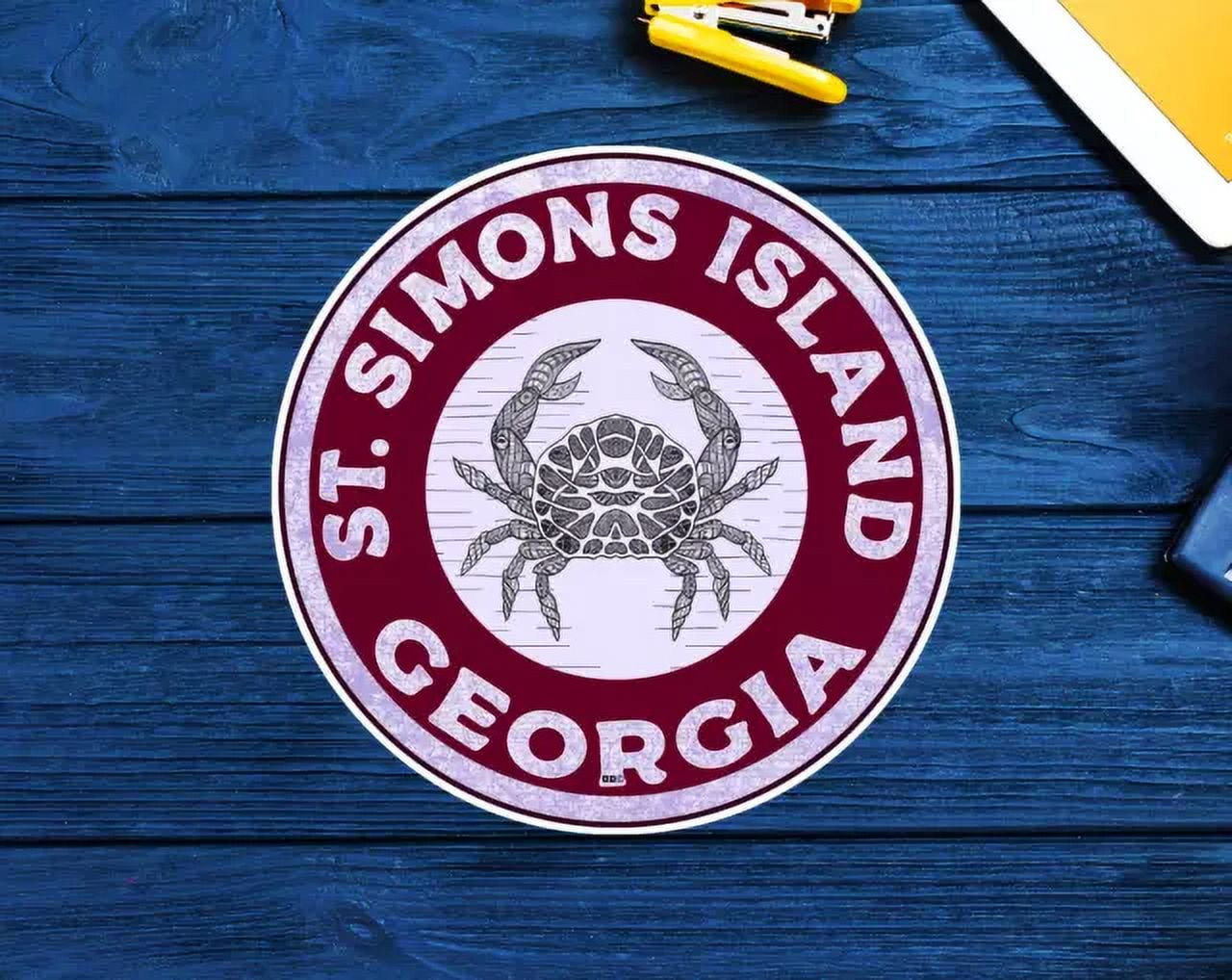 Saint Simons Island Georgia Decal Sticker Atlantic Ocean Crab Sticker ...