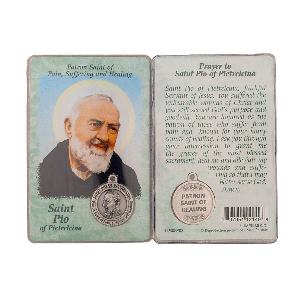 Saint St St. Pio of God Prayer Card Holy Card Cards Patronage Patron Healing Stress Problems ...