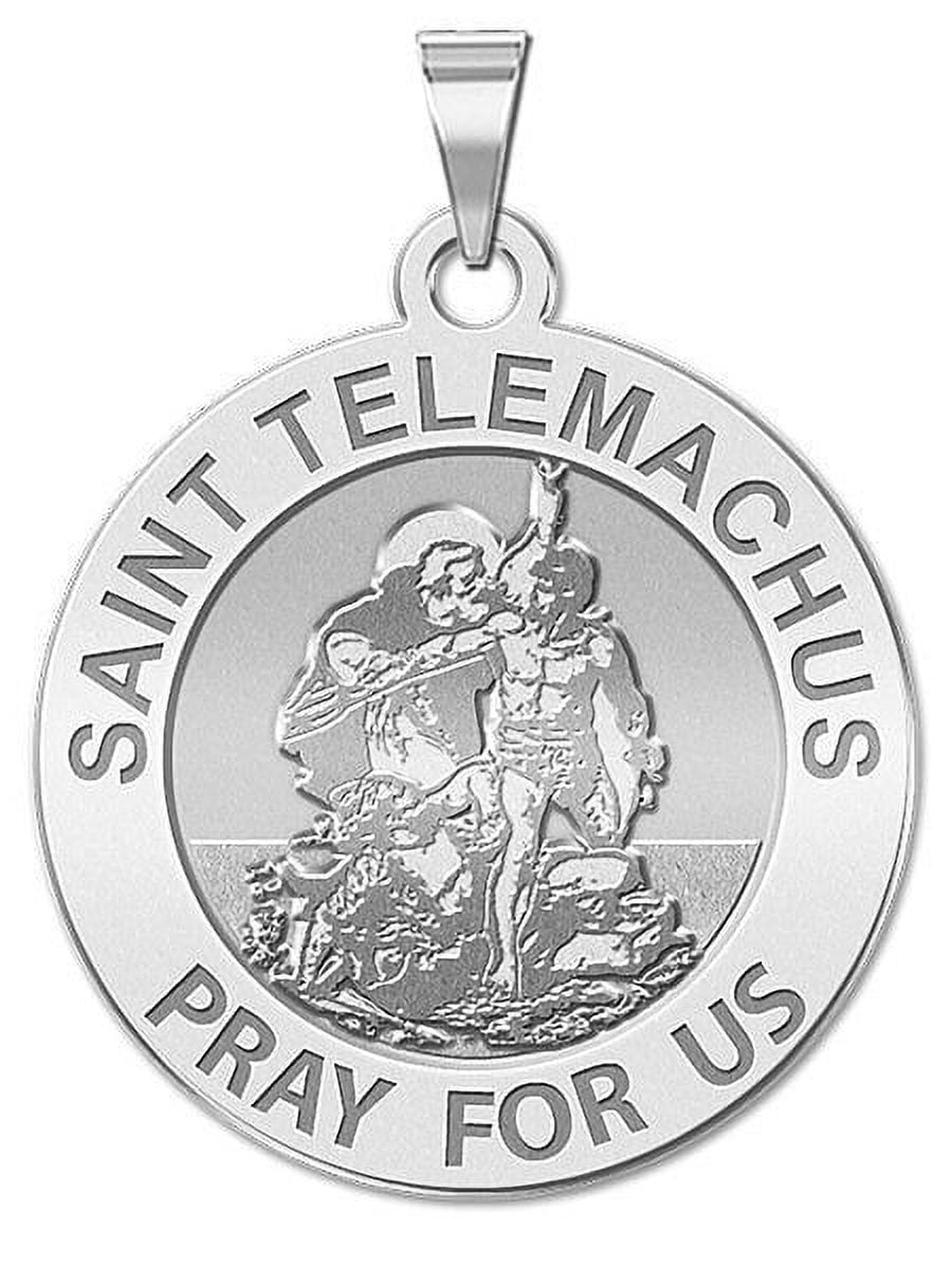Saint Telemachus Religious Medal - 2/3 Inch Size of Dime, Solid 14K ...