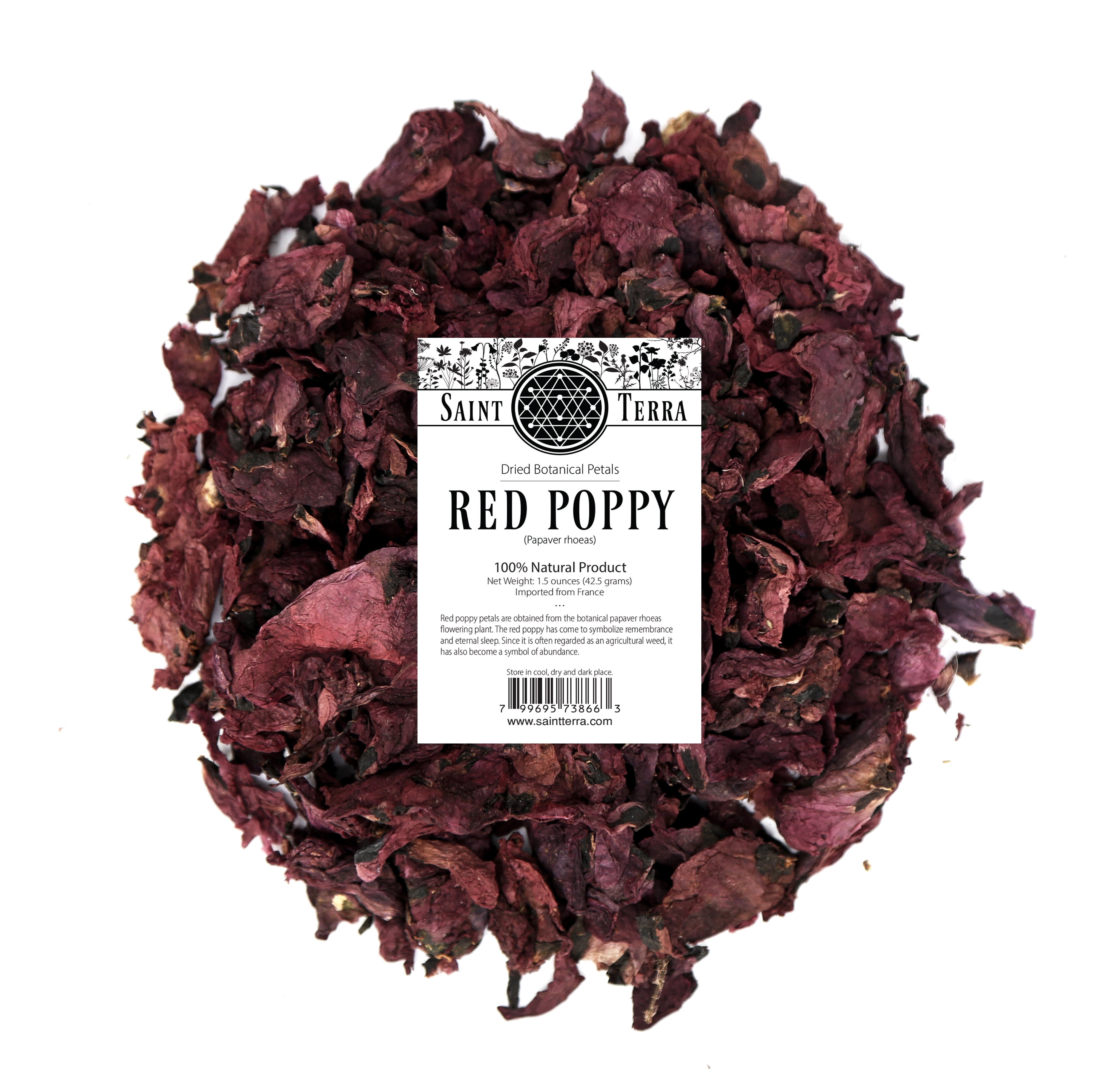 Saint Terra - Dried Red Poppy Petals, 1.5 Ounces - Walmart.com