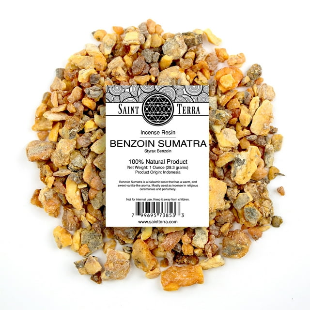 Saint Terra - Golden Benzoin Sumatra Incense Resin Tree Sap Gum, 1 oz ...
