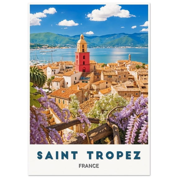 Saint Tropez Poster Beautiful Coastal View Of French Riviera With ...