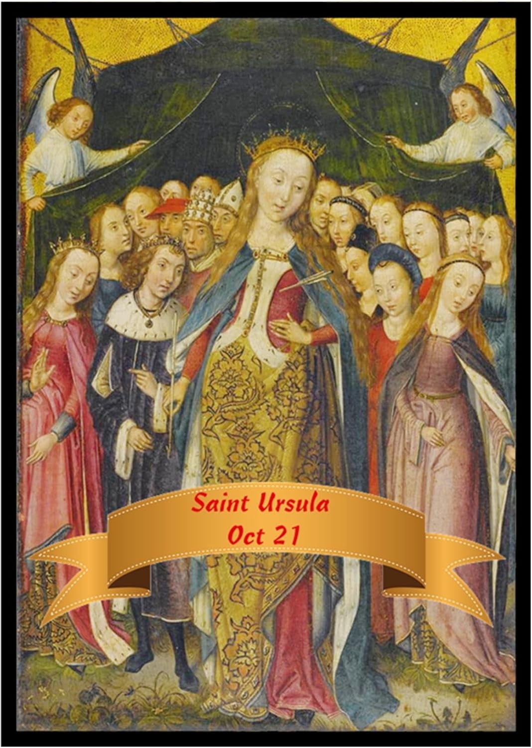Saint Ursula Patron Saint of Catholic Education Medal and Prayer Card ...