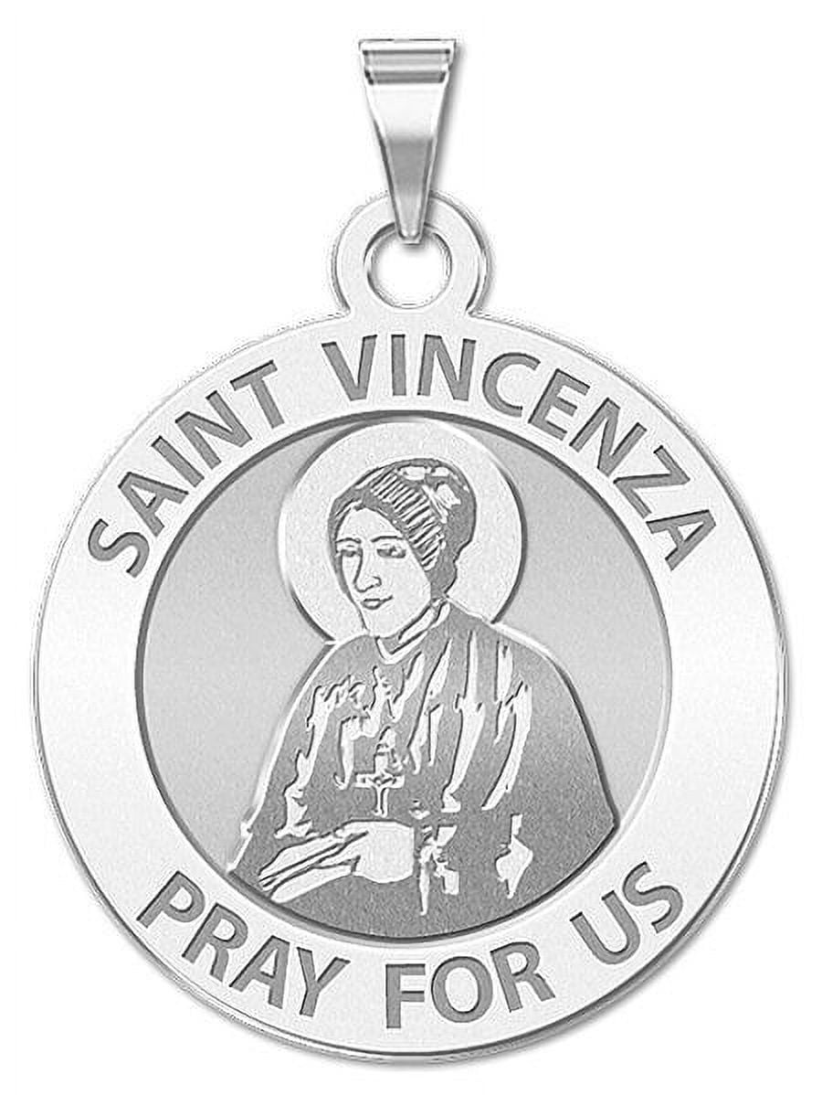 Saint Vincenza Religious Medal - 3/4 inch Size of a Nickel -Sterling ...