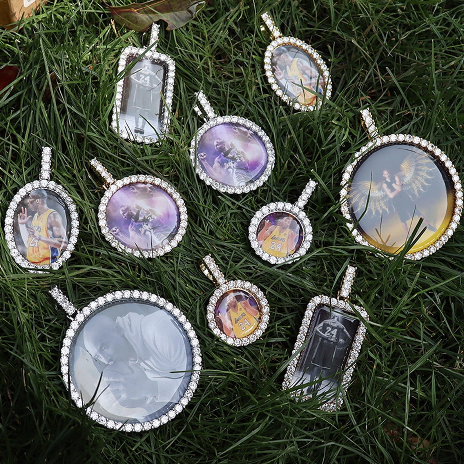 Saintda Custom Photo Pendant Big Size Solid Back Micro Paved 4mm Cubic ...