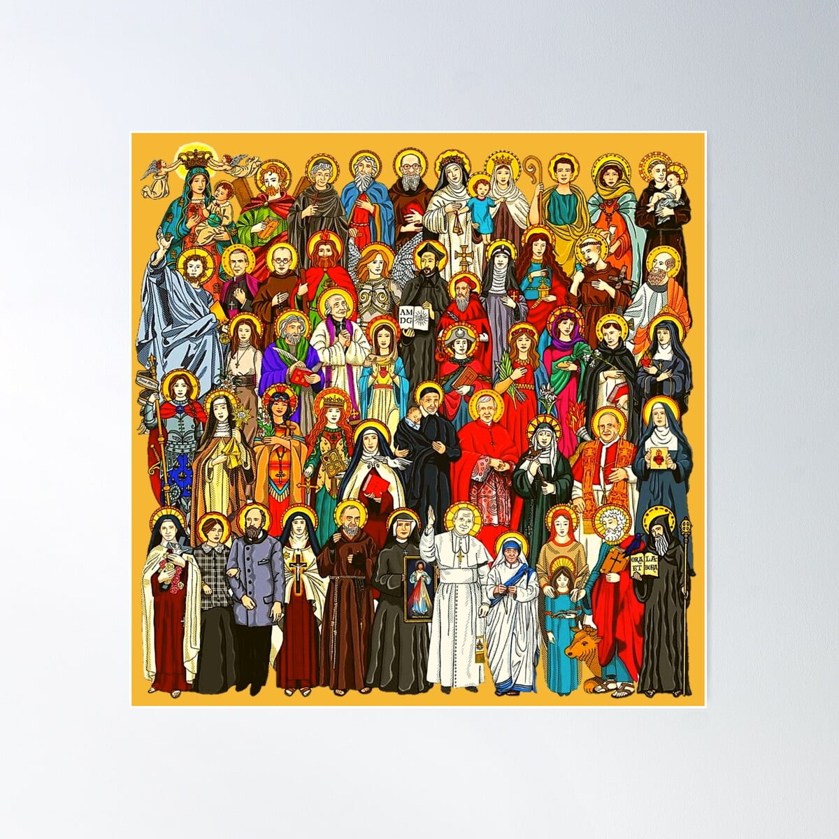 Saints, All Saints, Catholic Saints Poster Wall Art, Modern Wall Decor ...