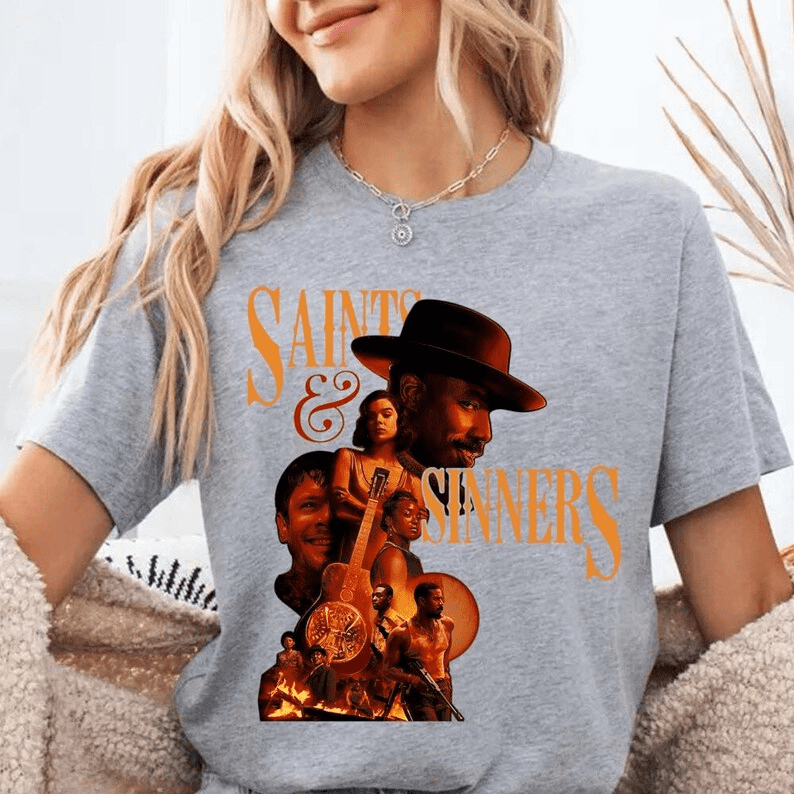 Saints And Sinners 2025 Vampire Movie Shirt, Vintage The Sinners Film ...