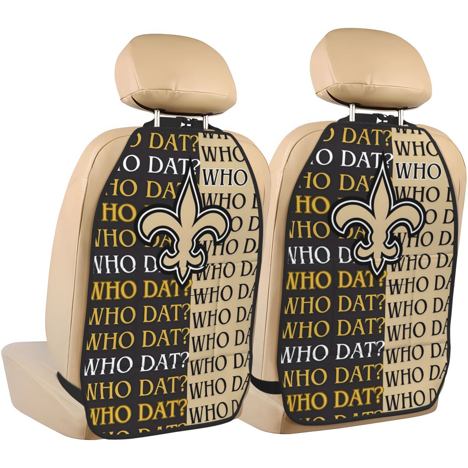 Saints Football Team Car Seat Anti-Kick Storage Pad 2 Pack Car Back ...