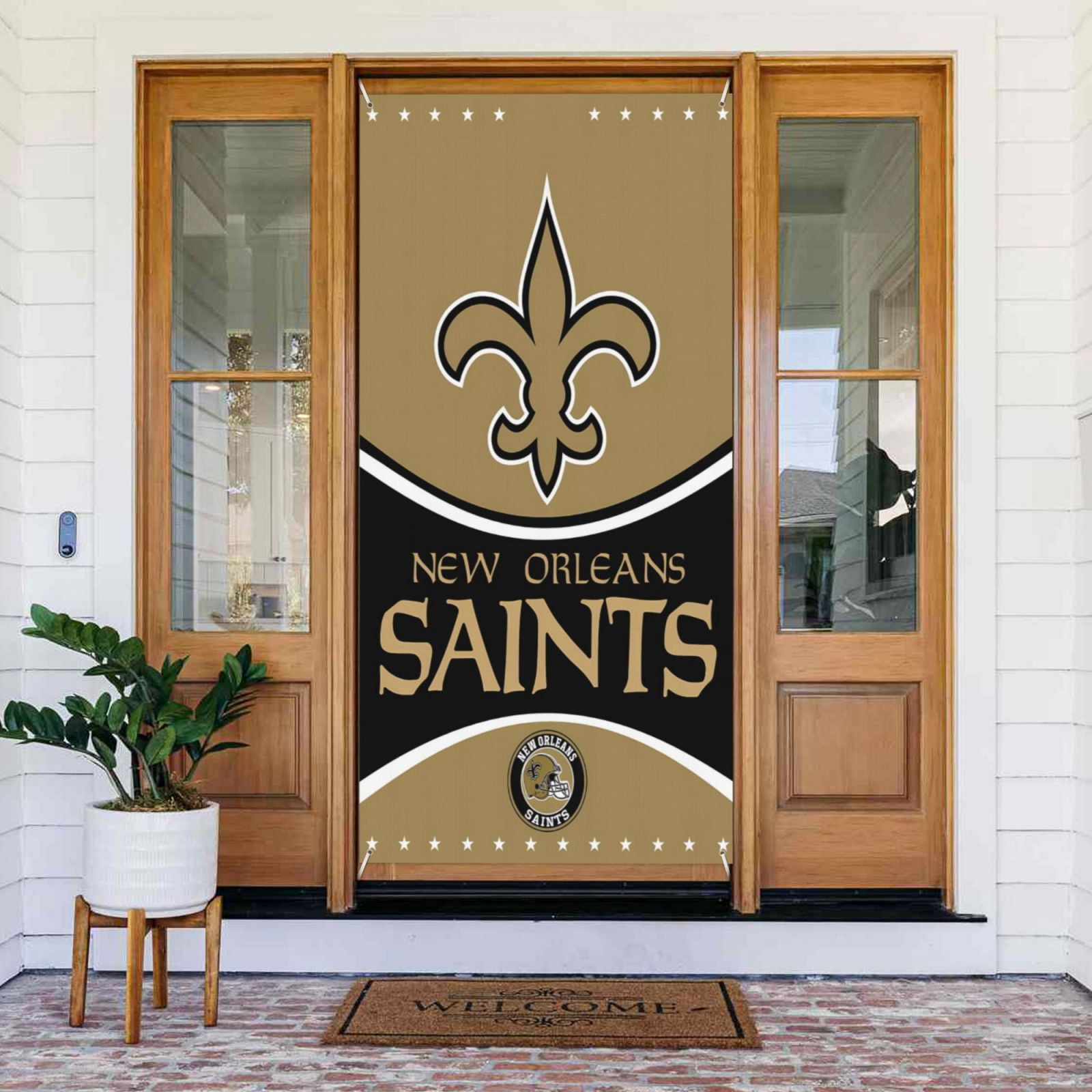 Saints Football Team Door Decor Banner, Custom Team Fan Porch Sign ...